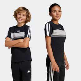 M&auml;dchen T-Shirt "J 3S TIB T", schwarz-wei&szlig;, Gr. 140, adidas Sportswear, Obermaterial: 100% Baumwolle, Shirts, f&uuml;r Kinder, mit Rundhalsausschnitt,