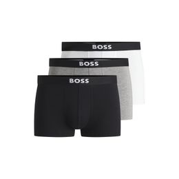 Trunk BOSS "3P Trunk BOSS ONE", Herren, Gr. M (50), assorted pre 999, Jersey, Obermaterial: 95% Baumwolle, 5% Elasthan, Unterhosen, mit unifarbenen Bund