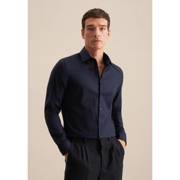 Seidensticker Herren Businesshemd "Schwarze Rose", blau, Gr. 42, unifarben, 100% Baumwolle, Hemden, Slim 1/1 Kentkragen Uni
