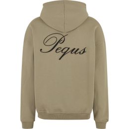 PEQUS Herren Sweatjacke "PEQUS PEQUS Handwritten Logo Zip Hoodie", beige, Gr. M, 100% Baumwolle, Sweatjacken