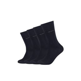 Camano Damen Socken "Socken 4er Pack", Gr. 39, blau, 80% Baumwolle, 17% Polyamid, 3% Elasthan, uni, Socken
