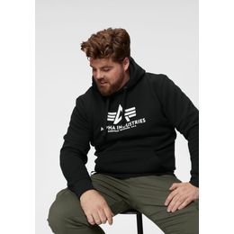 Herren Kapuzensweatshirt "Basic Hoody", schwarz, Gr. XXXL, Alpha Industries, bedruckt, angeraute Sweatware, Obermaterial: 80% Baumwolle, 20%