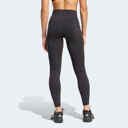 Damen Trainingstights "OPTIME WORKOUT FULL LENGTH LEGGINGS", schwarz, Gr. XL, adidas Performance, Obermaterial: 73% Polyester, 27% Elasthan, Hosen