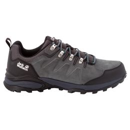 Jack Wolfskin Herren Wanderschuh "REFUGIO TEXAPORE LOW M", Gr. 42,5, grau, Leder, Textil, Schuhe, wasserdicht, Trekkingschuh