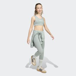 M&auml;dchen Leggings "JG LIN LEG 230"wonder sage, wei&szlig;,, Gr. 170, adidas Sportswear, Obermaterial: 93% Baumwolle, 7% Elasthan, Hosen, sportlicher Stil,