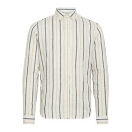 Casual Friday Herren Leinenhemd "Leinenhemd CFDYLAN striped", grau, Gr. L, Obermaterial: 80% Leinen LI. 20% Baumwolle CO., Hemden