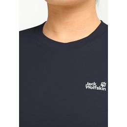 T-Shirt Jack Wolfskin "ESSENTIAL T W", Damen, Gr. S (36), schwarz navy, Obermaterial: 100% Baumwolle, normal, Rundhals, Shirts T-Shirt