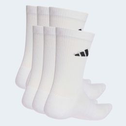 Damen Sportsocken "CUSHIONED CREW 6ER-PACK", adidas Performance, Gr. XXLwei&szlig;, wei&szlig;, schwarz, Obermaterial: 56% Baumwolle, 40% Polyester, 3% Elasthan,