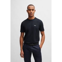 BOSS Green Damen Rundhalsshirt "Tee Regular Fit", blau, Gr. M, unifarben, Single Jersey, Obermaterial: 95% Baumwolle, 5% Elasthan, Shirts, Stretch