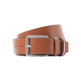 Jack & Jones JACK & JONES Herren Lederg&uuml;rtel "JACESPO BELT NOOS", braun, Gr. 80, unifarben, Leder, G&uuml;rtel