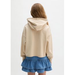 Marc O'Polo MARC O'POLO M&auml;dchen Kapuzensweatshirt, beige, Gr. 164, Sweatware, Obermaterial: 100% Baumwolle, Sweatshirts, f&uuml;r M&auml;dchen, verk&uuml;rzte L&auml;nge mit