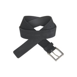 Hugo Herren Lederg&uuml;rtel "Mirto_Sz35", schwarz, Gr. 110, unifarben, Leder, G&uuml;rtel, aus Veloursleder mit Logo-Gravur auf der Dornschlie&szlig;e