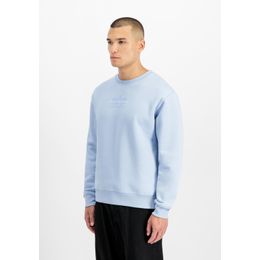 Sweater Alpha Industries "Foam ML Sweatshirt", Herren, Gr. L, artic blau, Obermaterial: 80% Baumwolle, 20% Polyester, regular fit, Sweatshirts Sweater