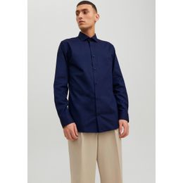 Jack & Jones JACK & JONES Herren Langarmhemd "JPRBLAPARKER Slim Fit Hemd, atmungsaktiv, ideal f&uuml;r den Alltag", blau, Gr. XS, unifarben, Web, Obermaterial: 100%