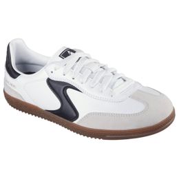 Skechers Damen Sneaker "HOTSHOT-KICKOFF", Gr. 41, schwarz-wei&szlig;, Lederimitat, Veloursleder, Schuhe, Retro Sneaker, Schn&uuml;rschuh mit