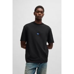 Hugo Herren T-Shirt "Nieros", schwarz, Gr. S, unifarben, Single Jersey, Obermaterial: 100% Baumwolle, Shirts, mit Logo-Patch