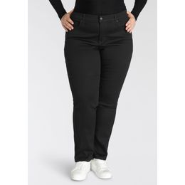 LEVI'S&reg; PLUS LEVI'S PLUS Damen Straight-Jeans "314 Shaping Straight", schwarz, Gr. 14, Denim/Jeans, Obermaterial: 78% Baumwolle, 21% Polyester, 1% Elasthan,