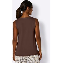 w&auml;schepur W&Auml;SCHEPUR Damen Pyjamaoberteil "Schlafanzug-Shirt", Gr. 52schoko, 50% Baumwolle, 50% Modal, unifarben, Shirts