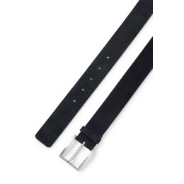 Hugo Herren Lederg&uuml;rtel "Mirto_Sz35", schwarz, Gr. 95, unifarben, Leder, G&uuml;rtel, aus Veloursleder mit Logo-Gravur auf der Dornschlie&szlig;e
