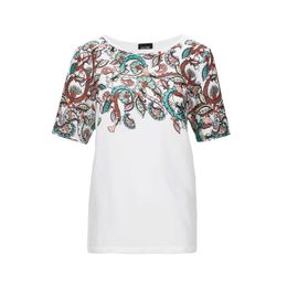 GOLDNER Damen Kurzarmshirt "Kurzgr&ouml;&szlig;e Elegantes Shirt mit Paisley-Design", wei&szlig;, Gr. 23, Obermaterial: 100% Polyester PES., Shirts, Sonstige