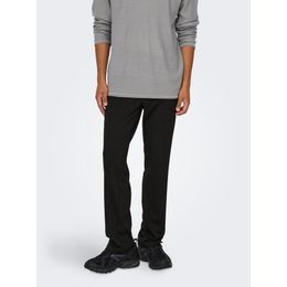Only & Sons ONLY & SONS Herren Stoffhose "ONSMARK REGULAR 0209 PANT", schwarz, Gr. 29, unifarben, Web, Obermaterial: 64% Viskose, 31% Polyester, 5% Elasthan,