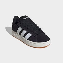 Damen Sneaker "GRAND COURT ALPHA", adidas Sportswear, Gr. 41, schwarz-wei&szlig;, Leder, Textil, Schuhe, inspiriert vom Design des adidas campus 00