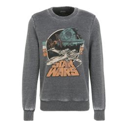 Recovered Herren Sweatshirt "Star Wars Empire Strikes Back Retro X-Wing", grau, Gr. S, bedruckt, 60% Polyester, 40% Baumwolle, Sweatshirts, im