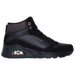 Skechers Damen Keilsneaker "UNO-STACRE SHINE", Gr. 38, schwarz, Lederimitat, Textil, Veloursleder, Schuhe, High Top Sneaker, Schn&uuml;rboots mit