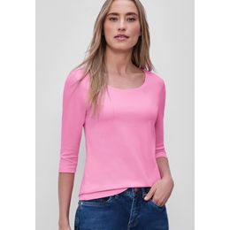 Street One Damen 3/4-Arm-Shirtibis rose, Gr. 42, unifarben, Stoff, 50% Modal, 50% Baumwolle, Shirts, in Unifarbe