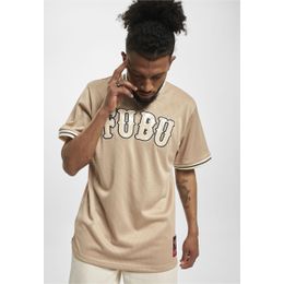 Fubu Herren T-Shirt "Fubu Herren FM231-002-1 Fubu Vintage Lacque Mesh Tee", beige, Gr. S, bedruckt, 100% Polyester, Shirts