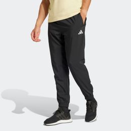 Herren Sporthose "ESSENTIALS KLEINES LOGO STANFORD", schwarz-wei&szlig;, Gr. M, adidas Sportswear, Obermaterial: 100% Polyester, Hosen, f&uuml;r