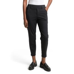 Damen Schlupfhose, schwarz, Gr. L, Tom Tailor Denim, unifarben, Jersey, Obermaterial: 74% Polyester, 22% Viskose, 4% Elasthan, Hosen, im Jogg-Pant