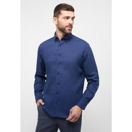 Eterna Herren Langarmhemd "MODERN FIT"navy, Gr. 44, 100% Leinen, Hemden, EASY IRON (b&uuml;gelleicht)