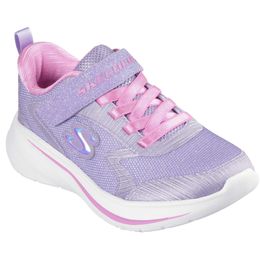 Skechers M&auml;dchen Sneaker "WAVE 92", Gr. 31, lila, Textil, Glitzer, Schuhe, Freizeitschuh mit Klettverschluss, Gr&ouml;&szlig;enschablone zum Download