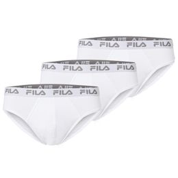 Fila Herren Slip "MAN BRIEF", Gr. S, wei&szlig;, Jersey, Obermaterial: 95% Baumwolle, 5% Elasthan, bedruckt, unifarben, Unterhosen, elastischer Logobund