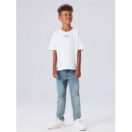 name it Jungen Slim-fit-Jeans "NKMSILAS XSLIM JEANS 2002-TX NOOS", blau, Gr. 110, Abriebeffekte, unifarben, Denim/Jeans, Obermaterial: 71% Baumwolle,