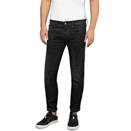Replay Herren Slim-fit-Jeans "ANBASS HYPERFLEX BIO", schwarz, Gr. 32, Denim/Jeans, Obermaterial: 88% Baumwolle, 8% Polyester, 4% Elasthan, Jeans, mit