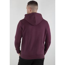 Herren Kapuzensweatshirt "Basic Hoody", rot, Gr. XL, Alpha Industries, bedruckt, angeraute Sweatware, Obermaterial: 80% Baumwolle, 20% Polyester,