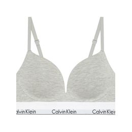 Damen Push-up-BH "PLUNGE PUSH UP", Calvin Klein Underwear, Gr. 80, grau, Jersey, Obermaterial: 53% Baumwolle, 35% Modal, 12% Elasthan, meliert, BHs,