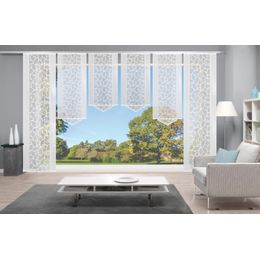 Schiebegardine Home Wohnideen, B:57cm H:245cm, wei&szlig;, Polyester, Wohnzimmer, Gardinen, "JENNA", Schiebevorhang Jacquard Set