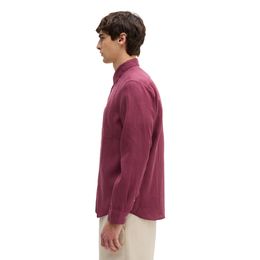 Marc O'Polo MARC O'POLO Herren Langarmhemd "aus reinem Leinen"acai rot, Gr. XXXL, unifarben, Obermaterial: 100% Leinen, Hemden