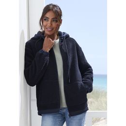 ELBSAND Damen Fleecejacke, schwarz, Gr. 36, unifarben, Fleece, Obermaterial: 100% Polyester, Jacken, &Uuml;bergangsjacke aus Teddy-Fleece mit