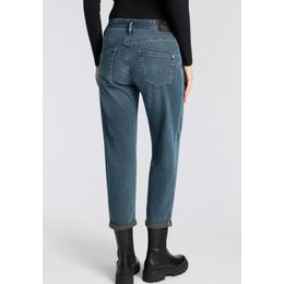 Herrlicher Damen 5-Pocket-Jeans "Shyra Tap Denim Comfort"dobby blau, Gr. 26, Denim/Jeans, Obermaterial: 98% Baumwolle, 2% Elasthan, Jeans, in Cropped