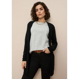 Tamaris Damen Strickjacke "mit Taschen, aus weicher Viskosemischung", schwarz, Basic, Gr. 32, unifarben, Strick, Obermaterial: 50% Viskose, 28%
