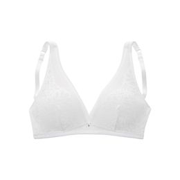 s.Oliver Damen Bralette-BH "Maelle", Gr. 90wei&szlig;, Spitze, Obermaterial: 87% Polyamid, 11% Elasthan, 2% Polyester, BHs, ohne B&uuml;gel, aus blumiger