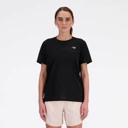 New Balance Damen Laufshirt "Sports Essentials T-Shirt Womens TOP-36327", schwarz, Gr. XXL, Web, Obermaterial: 100% Polyester, Shirts, Regular Fit,