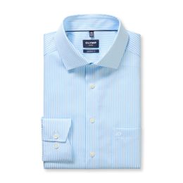 OLYMP Herren Businesshemd "Luxor modern fit", blau, Gr. 48, gestreift, Web, Obermaterial: 100% Baumwolle, Hemden, fein gestreift