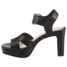 ANISTON SHOES Damen Sandalette, Gr. 41, schwarz, Lederimitat, Schuhe, Sandale, Paryschuh, Festtagsschuh, Plateau