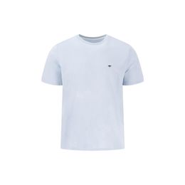 Fynch-Hatton Herren T-Shirt "Fynch-Hatton Basic T-Shirt", blau, Gr. S, bestickt, unifarben, Single Jersey, Obermaterial: 100% Baumwolle, Shirts,