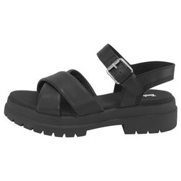 Timberland Damen Sandale "London Vibe CROSS STRAP SANDAL", Gr. 41,5, schwarz, Leder, Schuhe